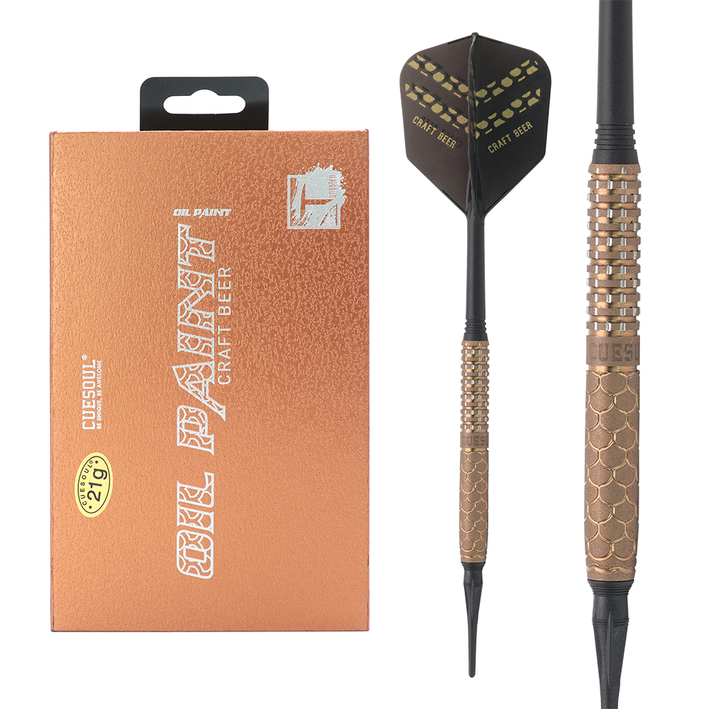 CUESOUL CRAFT BEER 21g Soft Tip 90% Tungsten Dart Set with Oil Paint ...